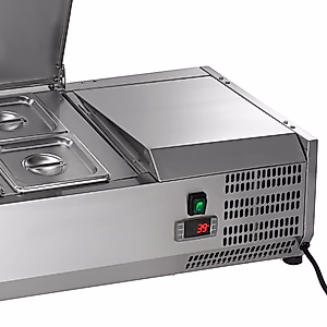 Arctic Air ACP40 40" Countertop Refrigerated Sandwich/Salad Condiment Prep Table Station, 6 Pans, Stainless Steel, 115v