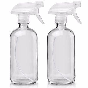 Cosywell Glass Spray Bottles Empty 16oz Boston Round Bottle Refillable Container for Essential Oils with Funnel Lables Cleaning Products Aromatherapy Lotions Liquid Soaps (WhiteWhite)