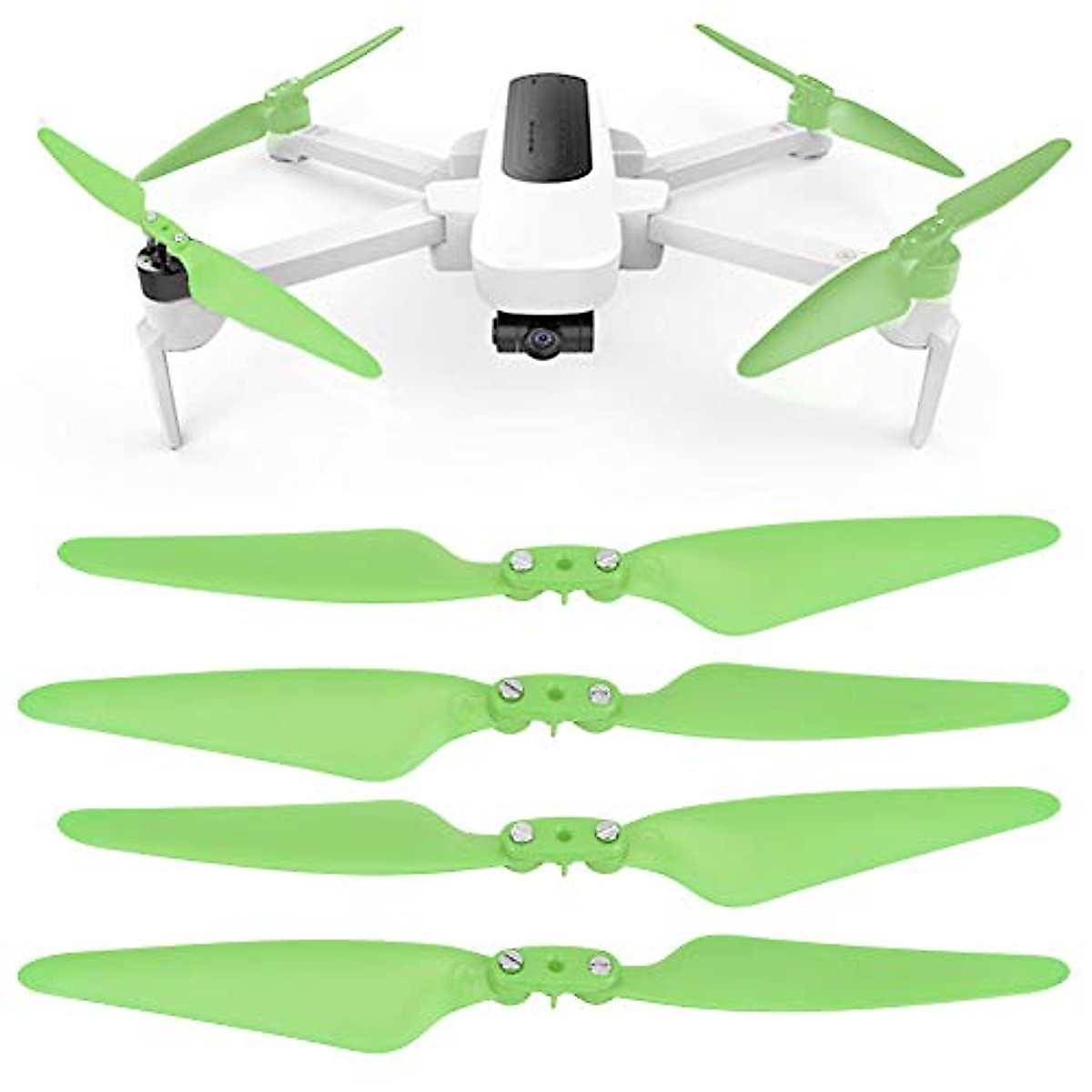 RC Drone Propeller, Flexible 2 Pair Bright Color Practical RC Propeller for Hubsan(Green)