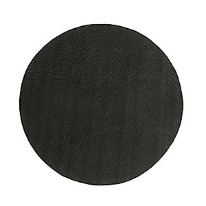 SUPERIOR Reversible Braided Indoor/Outdoor Area Rug, 6' Round, Black
