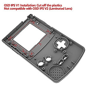 IPS Ready Upgraded eXtremeRate Classics NES Style Replacement Shell Full Housing & Black Screen Lens for Gameboy Color – Fit for GBC OSD IPS & Regular IPS & Standard LCD – Console & IPS Screen Without