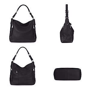 YALUXE Genuine Leather Shoulder Bags Stylish Hobo Handbags Purses Crossbody Bags for Women