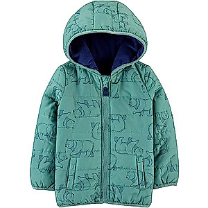 Simple Joys by Carter's Baby Boys' Puffer Jacket, Green Bear, 18 Months