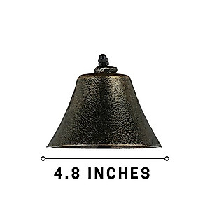 Upstreet Dinner Bell for Outside or Inside Made of Red Copper Hanging Bell, Cast Iron Outdoor Bell to Wall Mounted Surfaces for Church, Home, and School Bell (Red, 6)