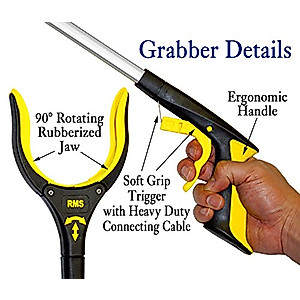 RMS Premium 7-Piece Hip Knee Replacement Kit with Leg Lifter, 19 and 32 inch Rotating Reacher Grabber, Long Handle Shoe Horn, Sock Aid, Dressing Stick, Bath Sponge - for Knee or Back Surgery Recovery