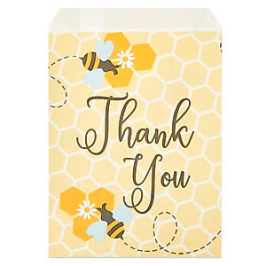 Sparkle and Bash Bumble Bee Party Favor Treat Bags for Baby Shower, Thank You (5x7 In, 100 Pack)