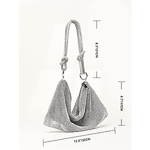 Glitter Rhinestone Purse for Women Fashion Crystal Evening Clutch Bag Sparkly Hobo Bag
