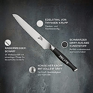 Zelite Infinity Serrated Utility Knife Kitchen, 6 Inch Knife, Chopping Knife, Kitchen Utility Knife, Knife Kitchen Utility, Kitchen Knife - German High Carbon Stainless Steel - Razor Sharp Knife