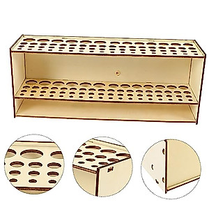 Display Holes Wood Organizers Storage Supply Home Marker Rack Model Painting Wall for Painters Artist Holders Household Rustic Wooden Brush Markers Container Tools