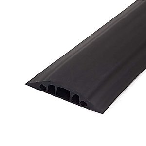 Line Boss 3-Channel Wire Hider, Cord Protector and Cable Organizer for Industrial Cable Management, 4.5 in. X 5 ft., Black, 6500-5C