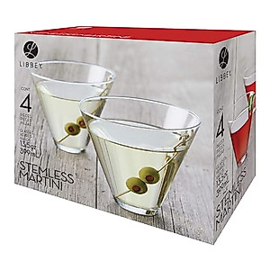 Libbey 13-1/2-Ounce Stemless Martini, Box of 12