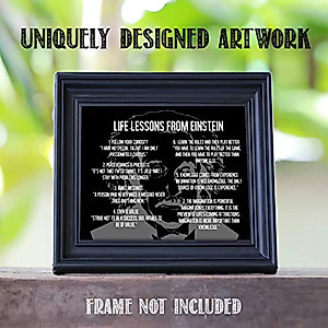 Einstein Quotes Wall Art-"Logical Life Lessons"- 8 x 10" Art Wall Print- Ready to Frame. Thinking Home Décor, Studio & Class Décor. Perfect Gift for Motivation & Inspiration with Einstein Image.