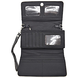 Camouflage Buckle Western Style Country Purse Single Shoulder Bags Clutch Women Blocking Wristlet Wallet (Blue)