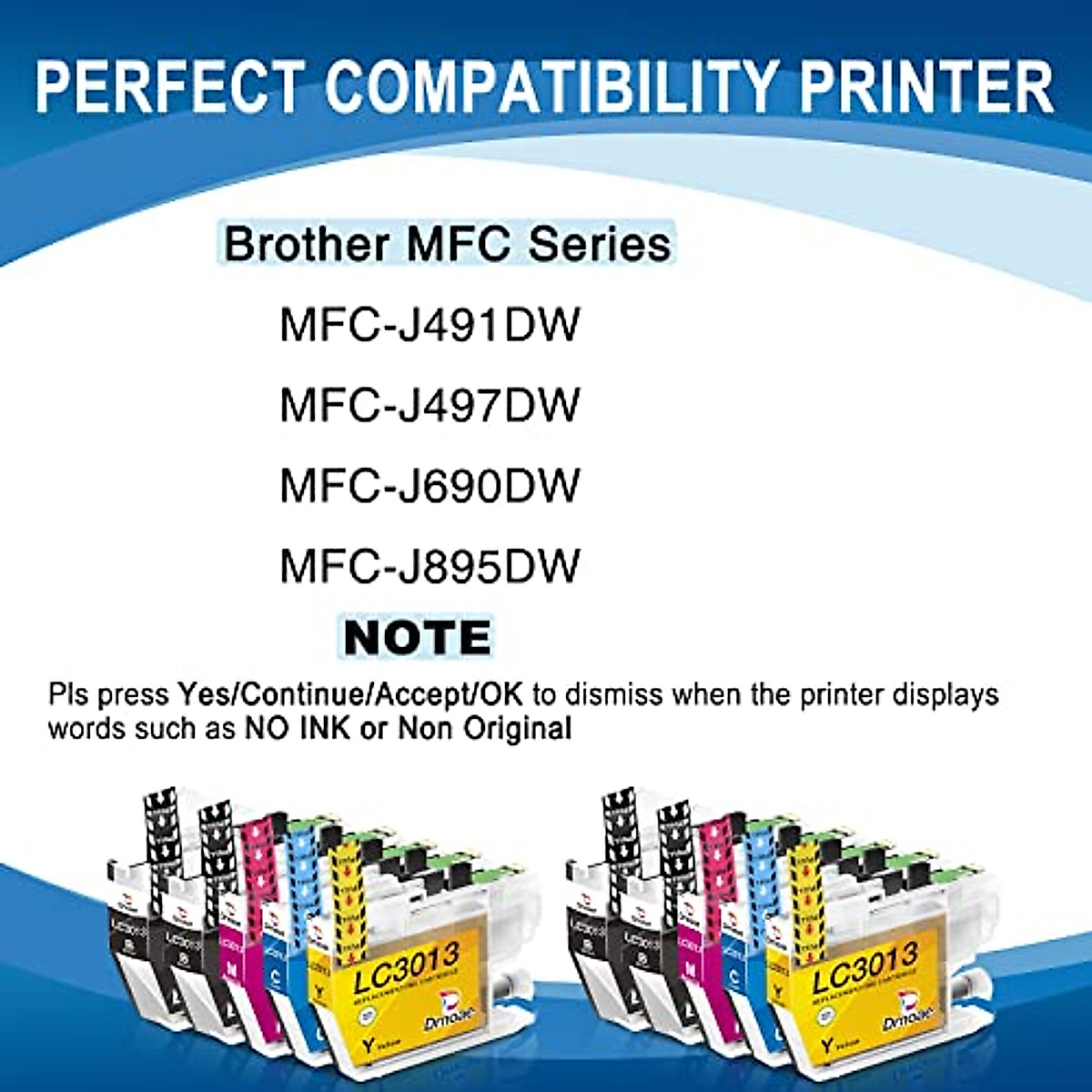 Drnoae LC3013 Ink Cartridges BK/C/M/Y, Compatible with Brother MFC-J895DW MFC-J497DW MFC-J491DW MFC-J690DW Ink Cartridges, 10 Pack
