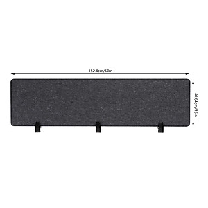 BANLICALI 2 Pcs Desk Divider, Modern Stand Up Desk Divider Privacy Panel, Desktop Clamp-On Privacy Board Clamps for Desk Partition, for Classrooms, Libraries, Business 60x16 Inch (Anthracite Gray)