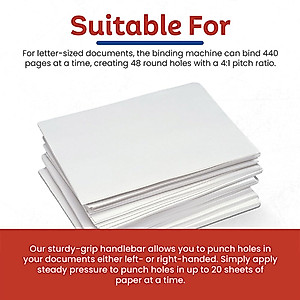 TruBind Coil Binding Machine with Electric Coil Inserter | Manually Punch up to 12 Sheets | 440 Sheet Bind Capacity with 4:1 Pitch | 2-Year Warranty | Heavy-Duty Coil Crimping Pliers Included