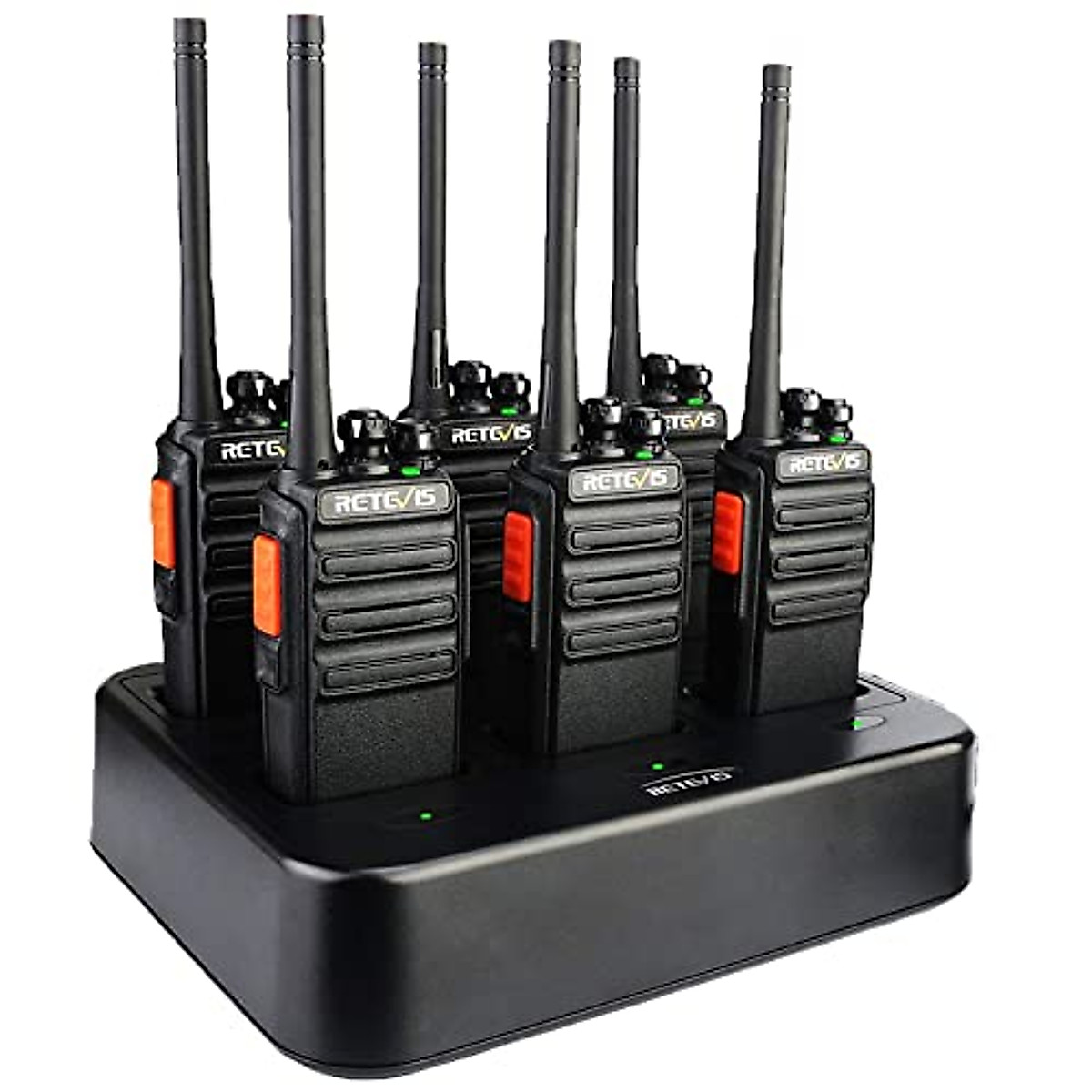 Case of 6,Retevis H-777S Walkie Talkies Long Range,Portable Two Way Radios with Six-Way Multi Gang Charger,Clear Voice, Hands Free 2 Way Radio,for School,Warehouse,Restaurant