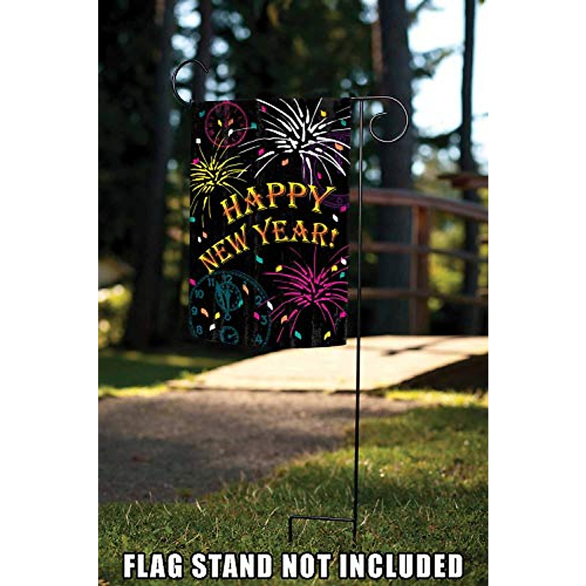 Toland Home Garden 1110536 New Year Celebration New Year Flag 12x18 Inch Double Sided New Year Garden Flag for Outdoor House party Flag Yard Decoration