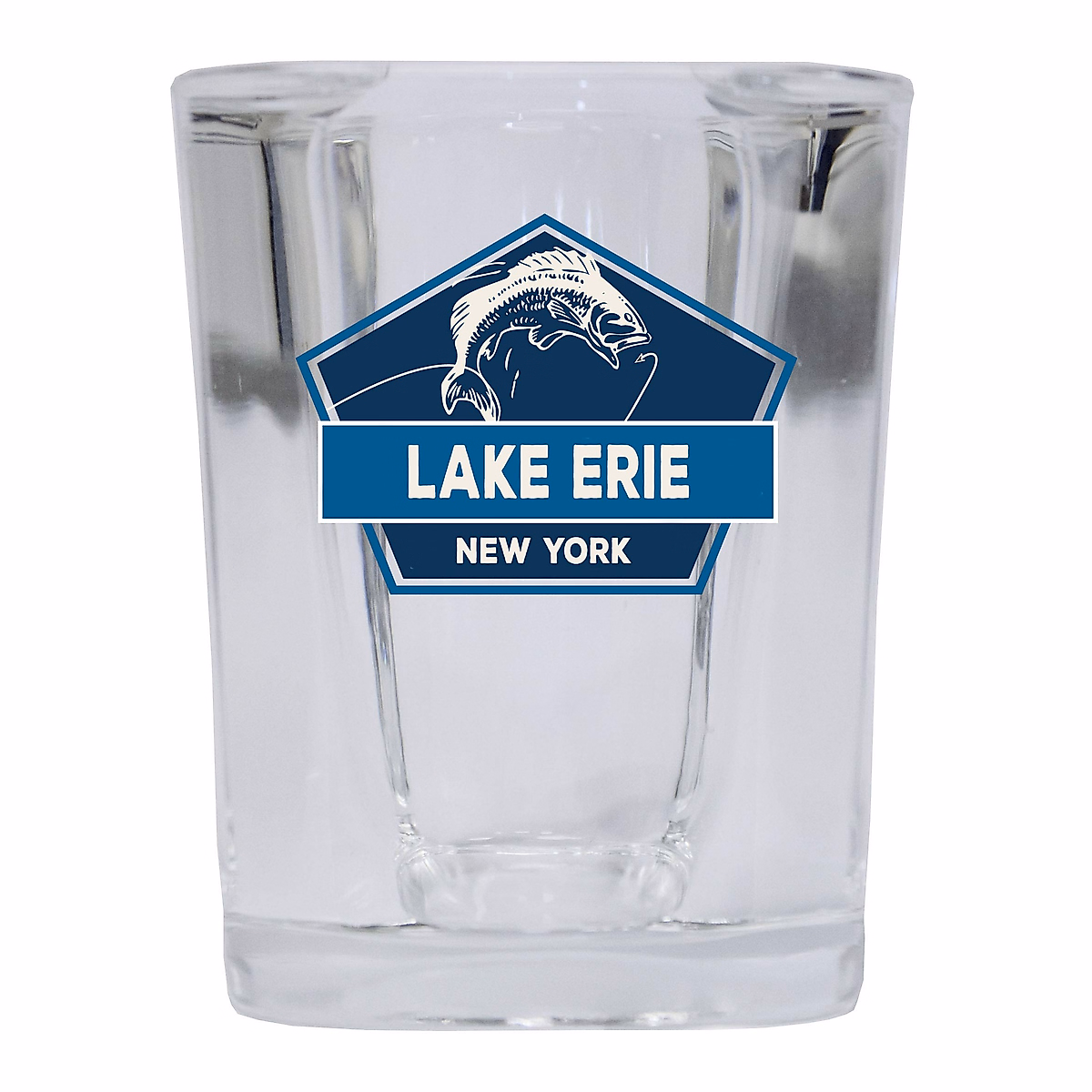 R and R Imports Lake Erie New York Souvenir 2 Ounce Square Base Liquor Shot Glass