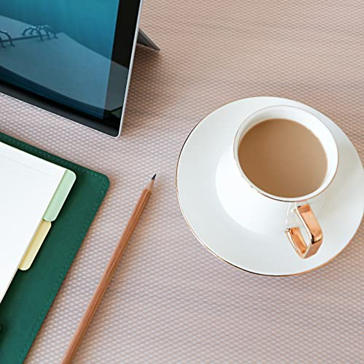 Hersvin Shelf Liners 24 in x 20 ft EVA Drawer Mats, Non-Adhesive Cupboard Pad, Kitchen Cabinet Lining Fridge Cushion (Transparent Diamond, 61x610cm)