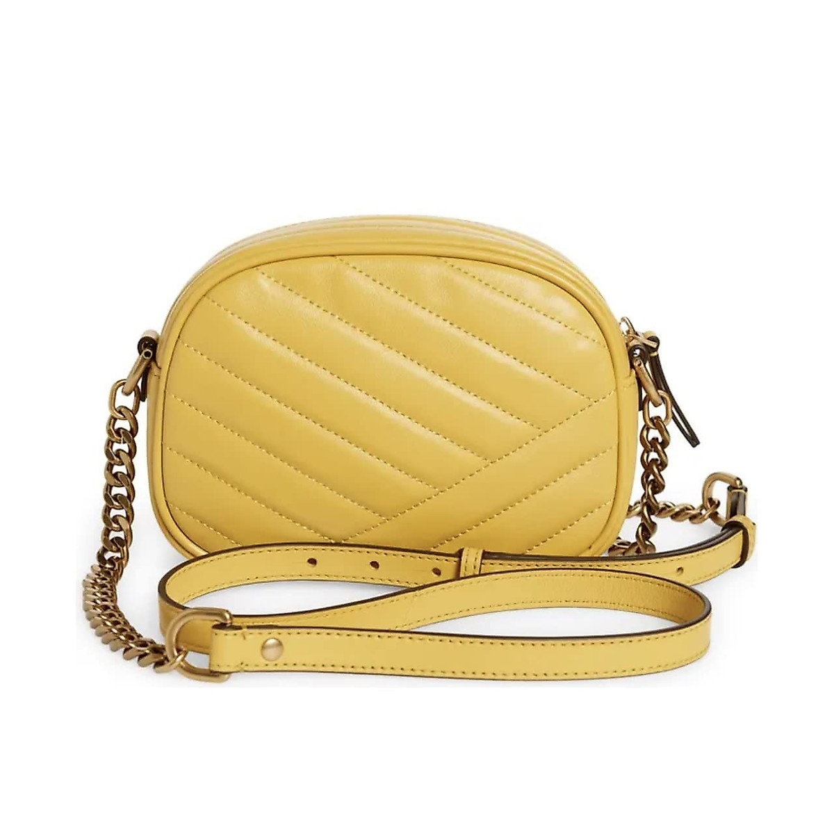 Tory Burch Women's Kira Golden Sunset Yellow Leather Camera Handbag Crossbody