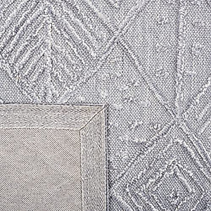 SAFAVIEH Textural Collection Area Rug - 8' x 10', Grey, Handmade Wool, Ideal for High Traffic Areas in Living Room, Bedroom (TXT202F)