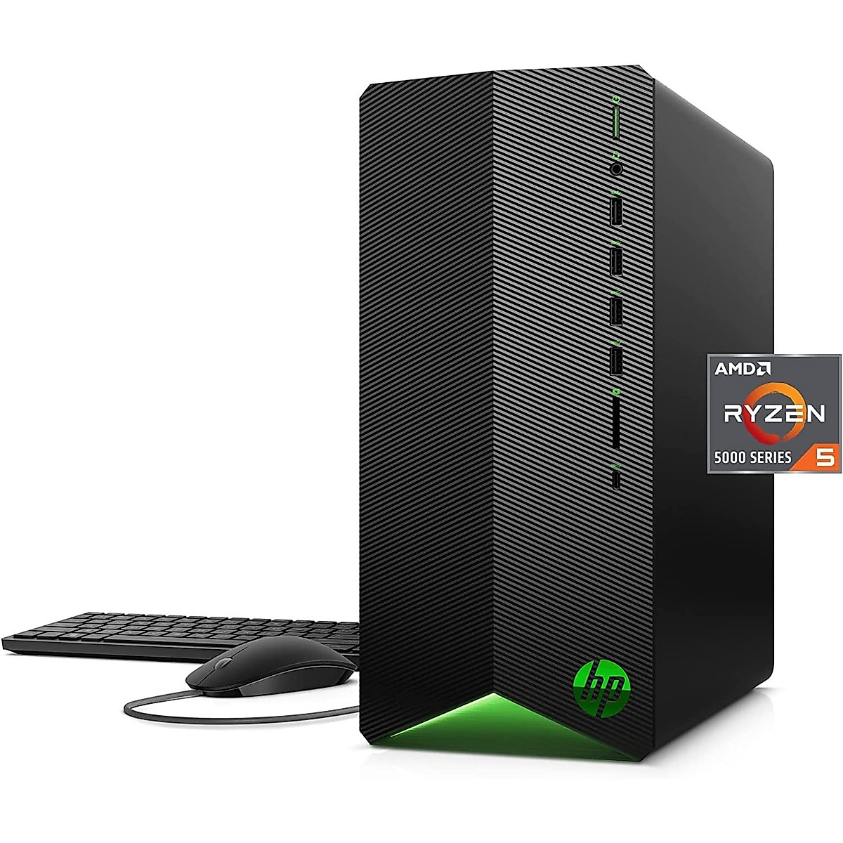 HP 2022 Newest Pavilion Gaming Desktop PC, AMD Ryzen 5 5600G (Beat i5-12400F), AMD Radeon RX5500, 32GB RAM, 1 TB SSD, Wired Mouse and Keyboard, Bundle with Cefesfy