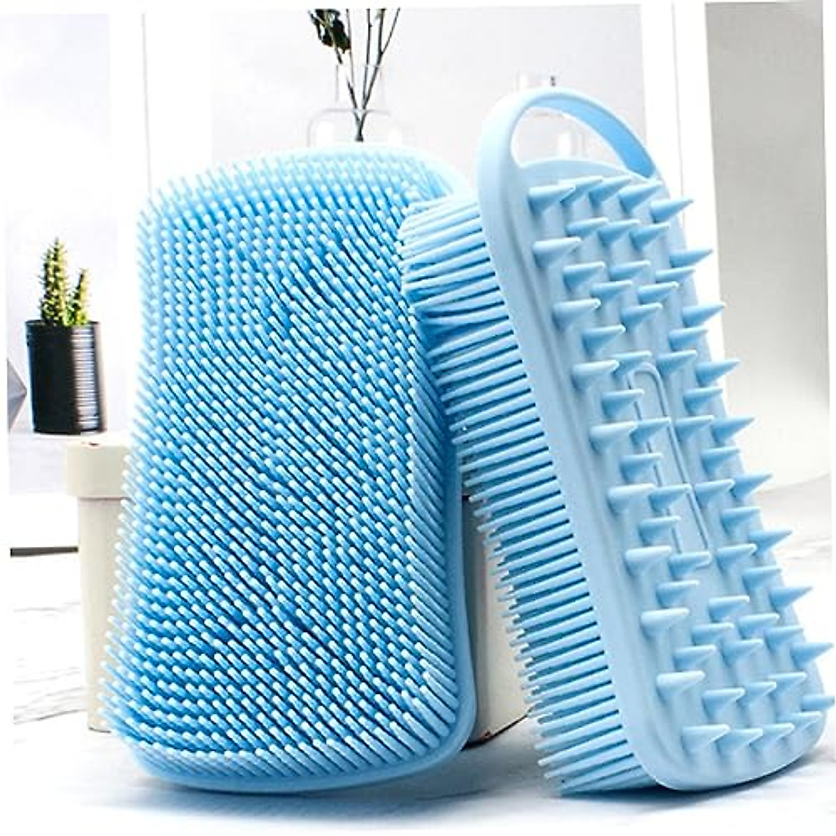 FRCOLOR 3pcs Shampoo Bath Brush Bath exfoliating Brush Bath Body Brush Bath Scrubber Silicone Shower Brush Dual-Sided Bath Body Cleaning Brush Bath Cleaning Brushes Silicone Cleaning Brush