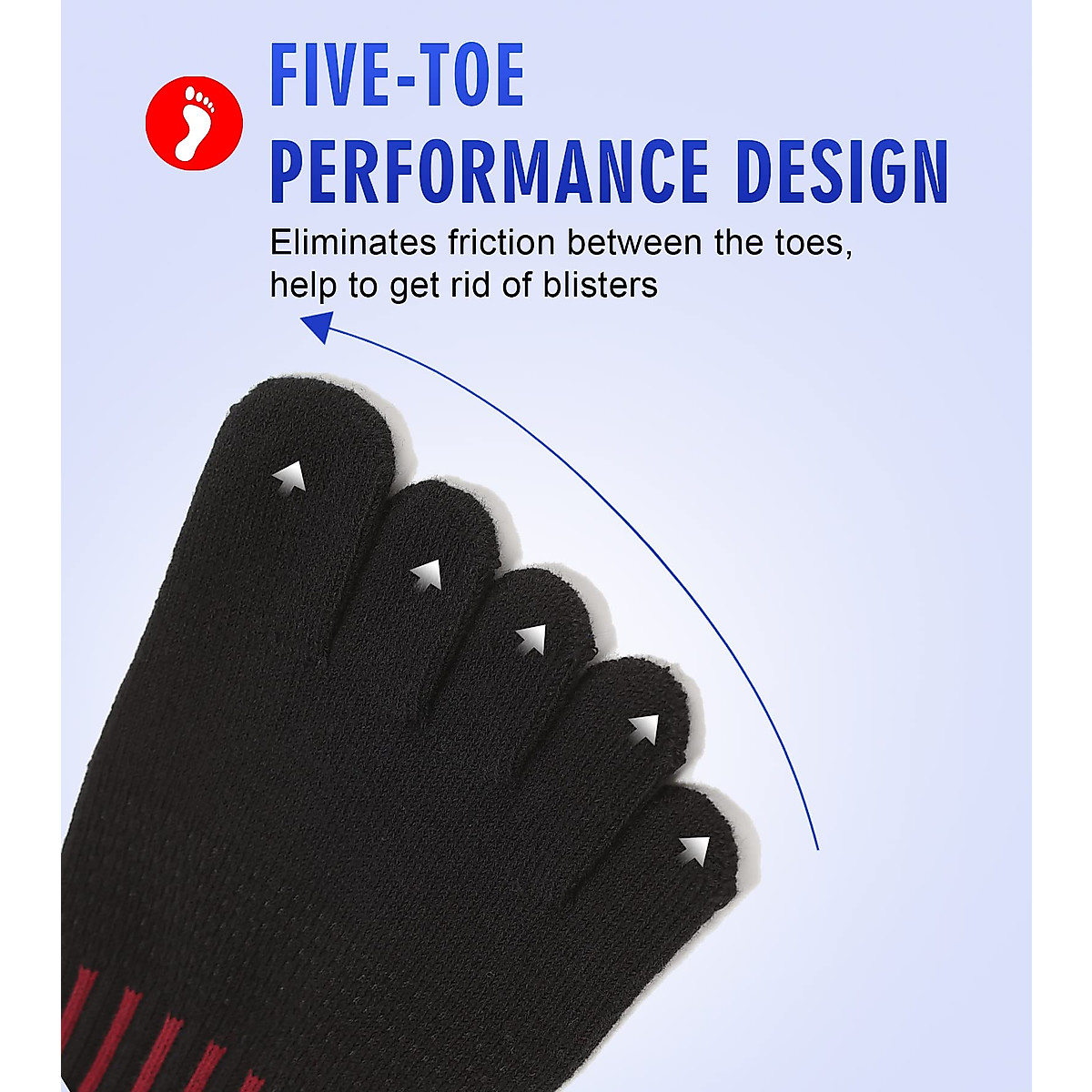 Women Toe Socks Low Cut No Show Wicking 5 Finger Split Cotton Athletic 6 Pack