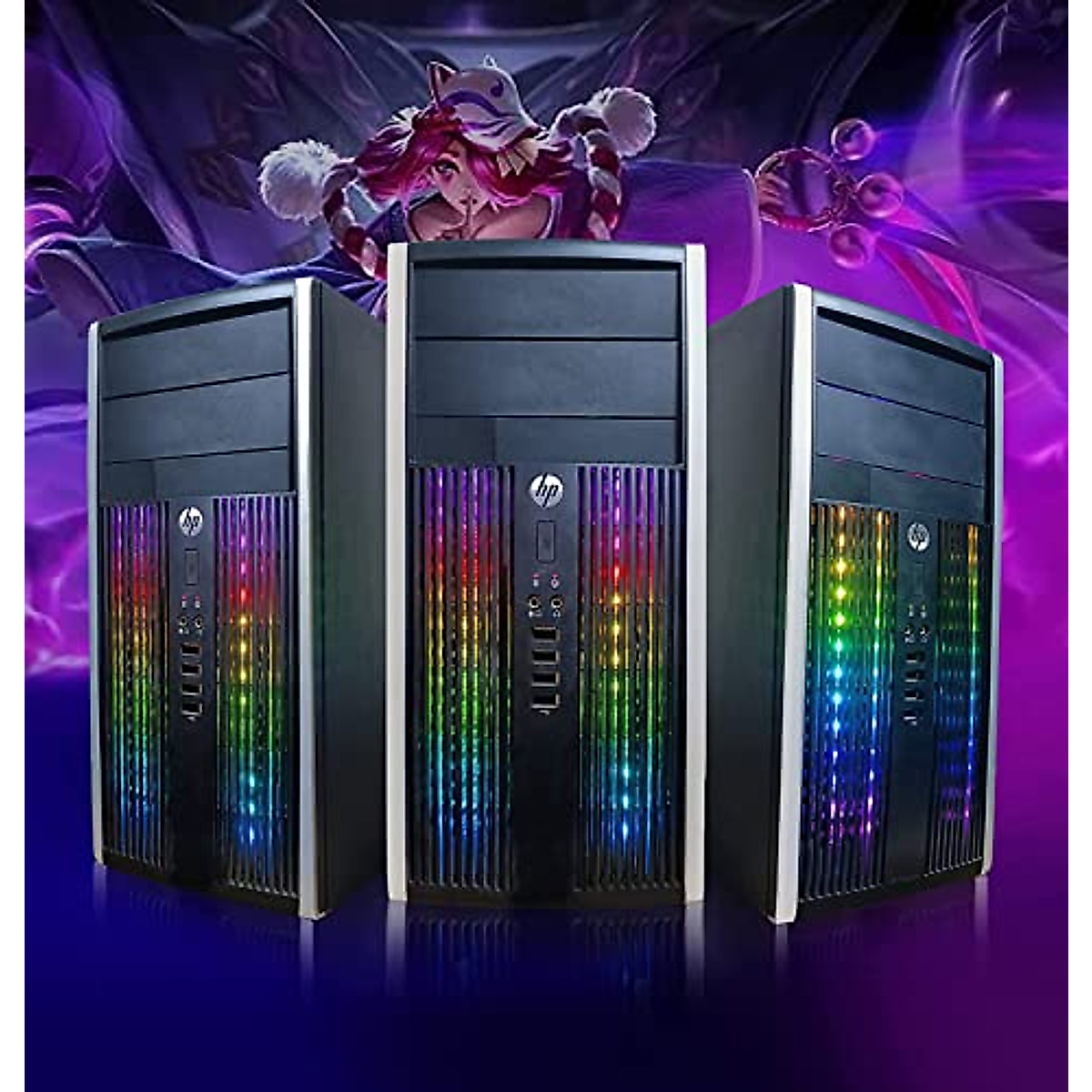 HP Gaming PC Desktop Computer - Intel Quad I7 up to 3.8GHz, 16GB Memory, 256G SSD + 3TB, GeForce GTX 1660 Super GDDR6 6G, RGB Keyboard & Mouse, WiFi & Bluetooth 5.0, Win 10 Pro (Renewed)