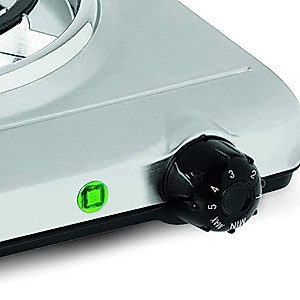 Salton Single Stainless Steel Coil Portable Electric Cooktop, 1.36 kg, Stainless