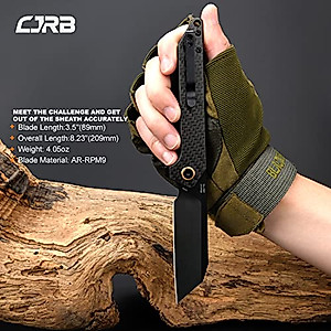 CJRB CUTLERY Folding Knife Rampart (J1907-BCF) AR-RPM9 Powder Steel Black PVD Blade Carbon Fiber Handle Pocket Knife EDC Knife