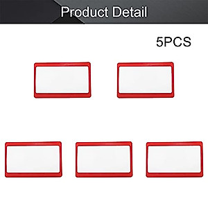 Othmro 5Pcs 3X PVC Page Magnifier 72×41mm/2.83"×1.61" Red Square Magnifying Glass Low Vision Aids Tool for Reading Small Prints