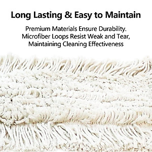 16" Commercial Dust Mop, MEIBEI Dust Floor Mop with Cotton mop Head, Dust Mop for Hardwood Floors with Long Handle, Industrial Dust Mop for Factory, Shopping Mall, Garage, Company, Hotel (16*5 inch)