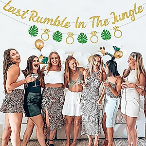 Last Rumble In The Jungle Banner Palm Leaf Garland Jungle Safari Bachelorette Party Decorations Animal Leopard Print Bridal Shower Party Supplies
