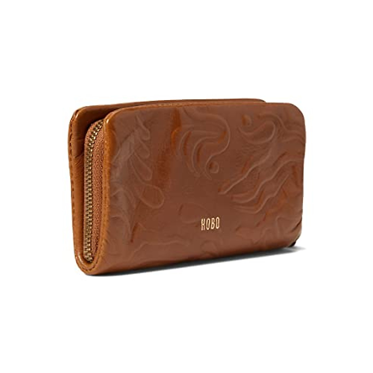 HOBO Eliza Small Zip Around Wallet For Women - Leather Construction With Interior Key Clip, Functional and Charming Wallet Truffle 1 One Size One Size