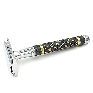 Parker, 65R Super Heavyweight Gray and Gold Double Edge Safety Razor & 5 Parker Blade Refills