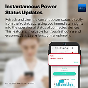 Smart Outdoor Plug YoLink 1/4 Mile World's Longest Range Smart Plug Work w/Alexa Google Assistant IFTTT Individual Control 2 Outlets IP44 Waterproof for Garden Watering Lighting, YoLink Hub Required