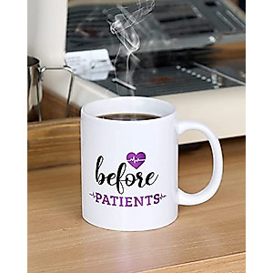 Levfla Before Patients After Patients Set Nursing Gifts 11 oz Coffee Mug 18 oz Stemless Wine Glass 2 oz Shot Glass for Doctor's Day Pediatrician Physician Graduation Birthday Nurse Week Gifts (Purple)