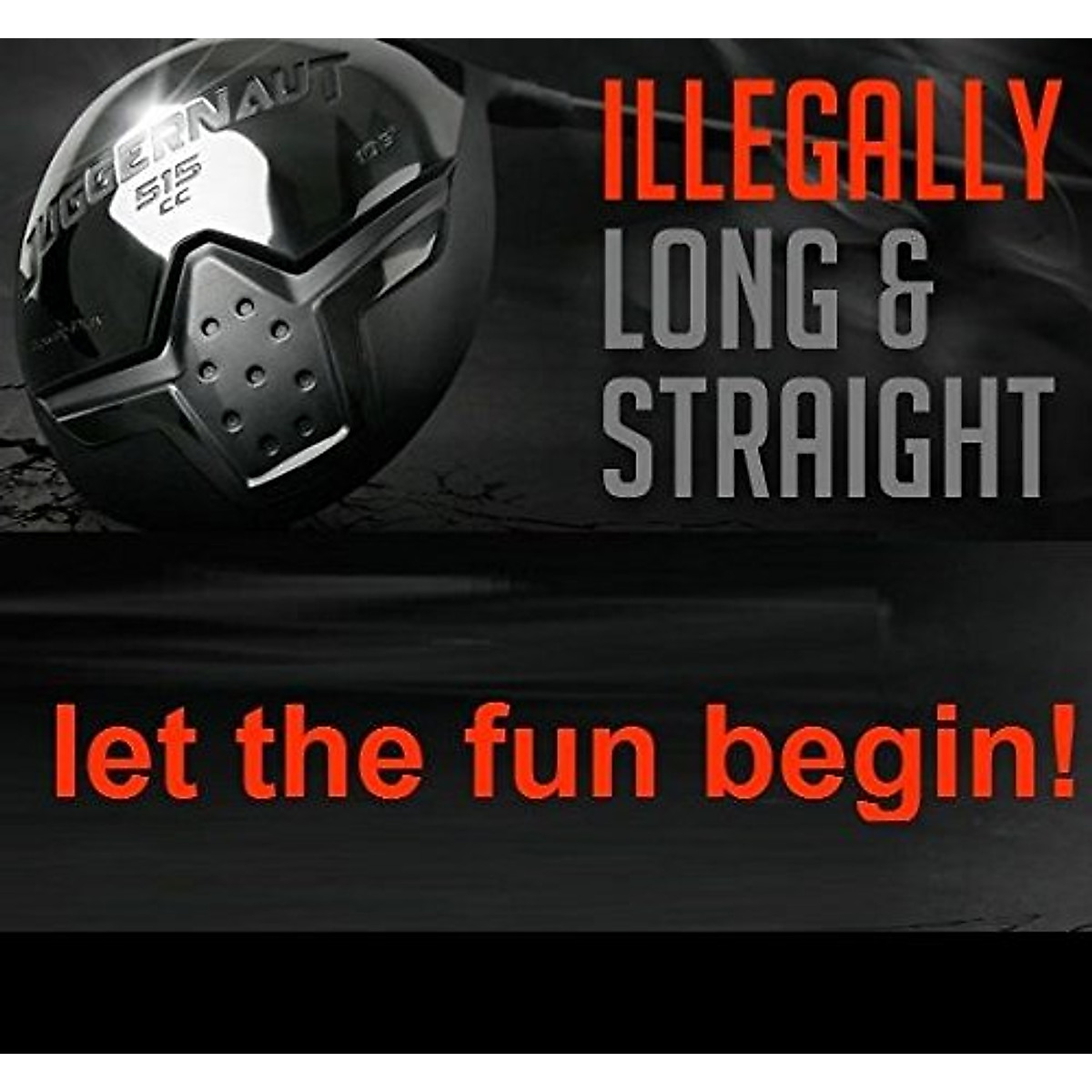 Big Tall Juggernaut Driver Extra Long XL XXL Golf Club 515cc Drivers All Black USGA Illegal Oversized Insanely Massive Huge 2015 Biggest Long Distance Driver (right, 2