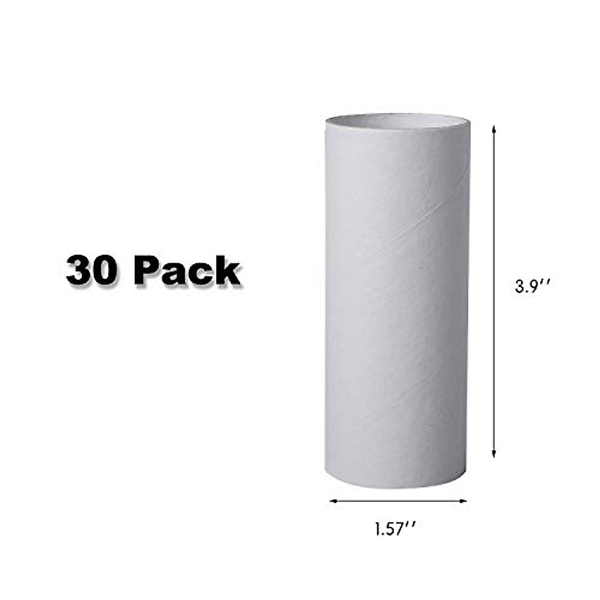 30 Pack Craft Rolls - Round Cardboard Tubes - Cardboard Tubes for Crafts - Craft Tubes - Paper Tube for Crafts - 1.57 x 3.9 Inches - White