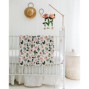 Sorrel + Fern Rose Flower Baby Crib Mobile (Felt Rose) - Baby Shower Gift Nursery Decorations - Handmade Floral Decor - for Girls