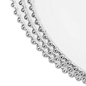 USA Party Flower Elegant Clear Acrylic Charger Plate with Bead Rim, Set of 12 (12.5 inch) (Silver)
