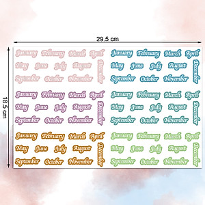 360 Pcs Month Stickers 12 Months of The Year Label Stickers Foiled Decorative Seasonal Stickers Removable Monthly Planner Stickers Monthly Stickers for Planner Journals Calendar Notebooks