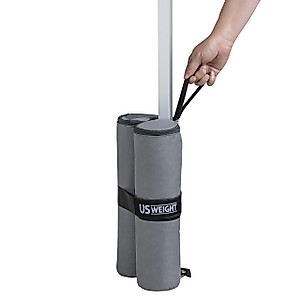 US Weight Titan Fillable Canopy Weight Bags (4-Pack) with Reliable Zippers, Double-Bagged Design, Heavy Duty Thread and Box-Stitched Stress Points