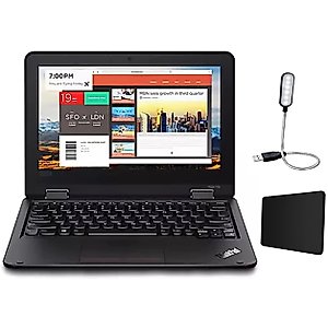 Lenovo ThinkPad Yoga 11E 2-in-1 11.6'' HD Touchscreen Laptop PC, Intel Celeron N4120 Processor, 4GB RAM, 128GB SSD, Webcam, Stereo Speakers, USB-C, HDMI, WiFi, Windows 10 Pro + Accessories