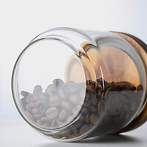 BaoFull Glass Jar with Lid, Airtight Food Storage Containers Glass Set for Coffee Beans| Sugars| Candy, 4 Pack