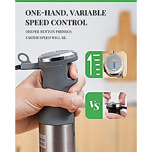 GDOR Scratch Resistance Immersion Blender, Stick Blender with 800 Watts Heavy Duty & Low-Noise DC Motor, Variable Speed Hand Blender for Soups, Sauces, Smoothies, Baby Food, Titanium Blades, BPA-Free