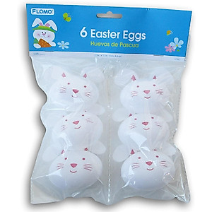 Easter Bunny Eggs - Snap Close Reusable Party Easter Treat Containers - 6 Count