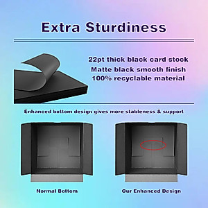 Ueznea Black Gift Wrap Boxes 5x5x5” (25 Pack) Kraft Paper Boxes for Small Business, Birthday Party Favors, Christmas Ornaments, Bridal Shower, Cupcake, Treat, Craft, Mugs, Candle Boxes